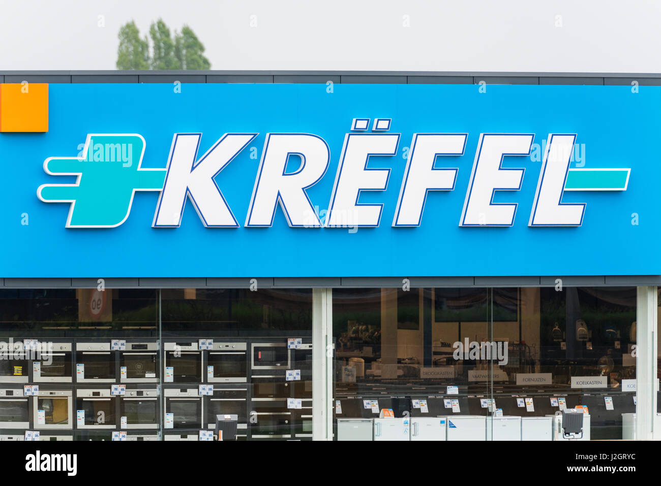 Belgian Krëfel store and logo Stock Photo - Alamy
