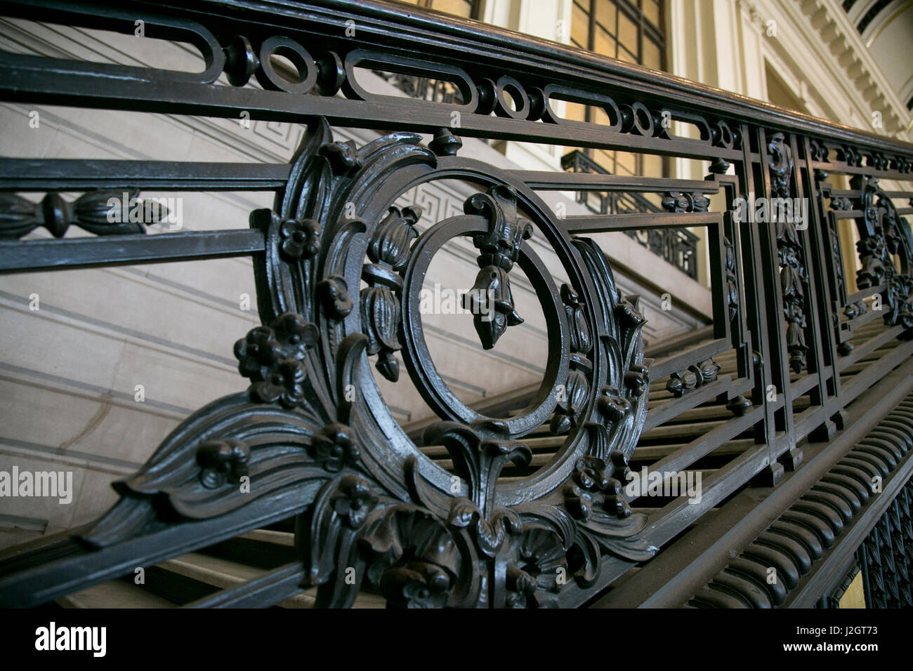 Hoboken, New Jersey, USA. Train station circa 1800s. Close-up of the ...