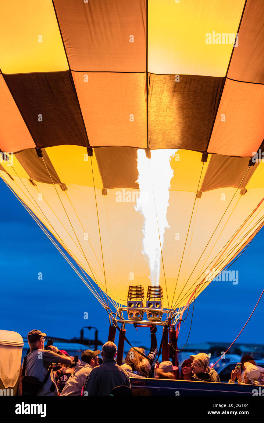 Dawn balloon glow at The Albuquerque Balloon Fiesta in Albuquerque, New ...