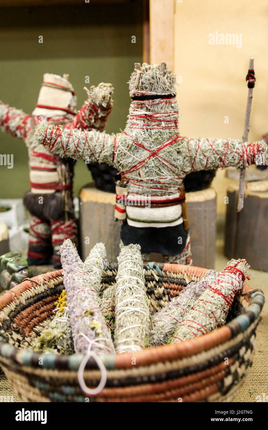 Santa Fe, New Mexico, United States. Native American doll figures made ...