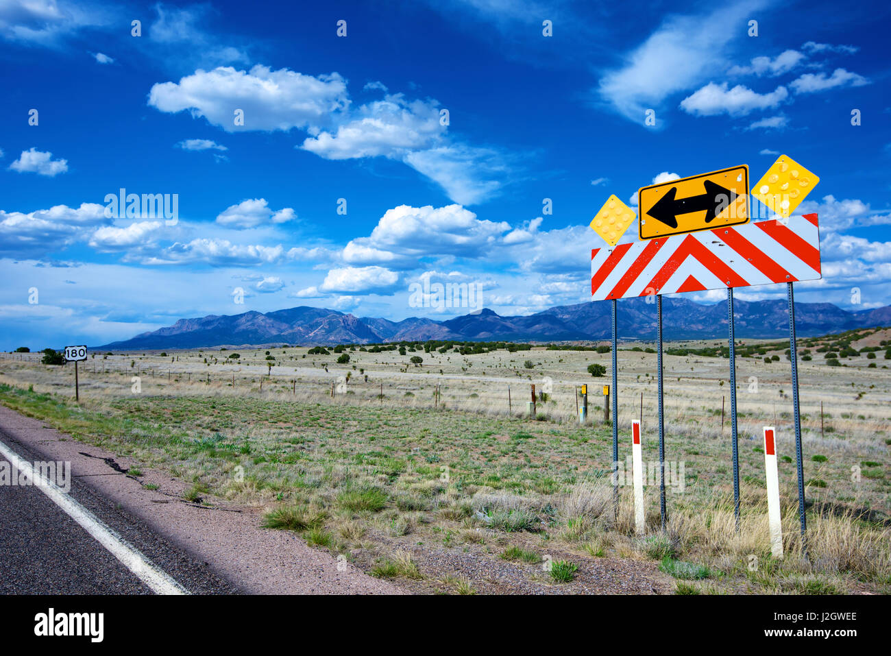 Highway 78, New Mexico, High alpine grasslands and clouds. End of ...