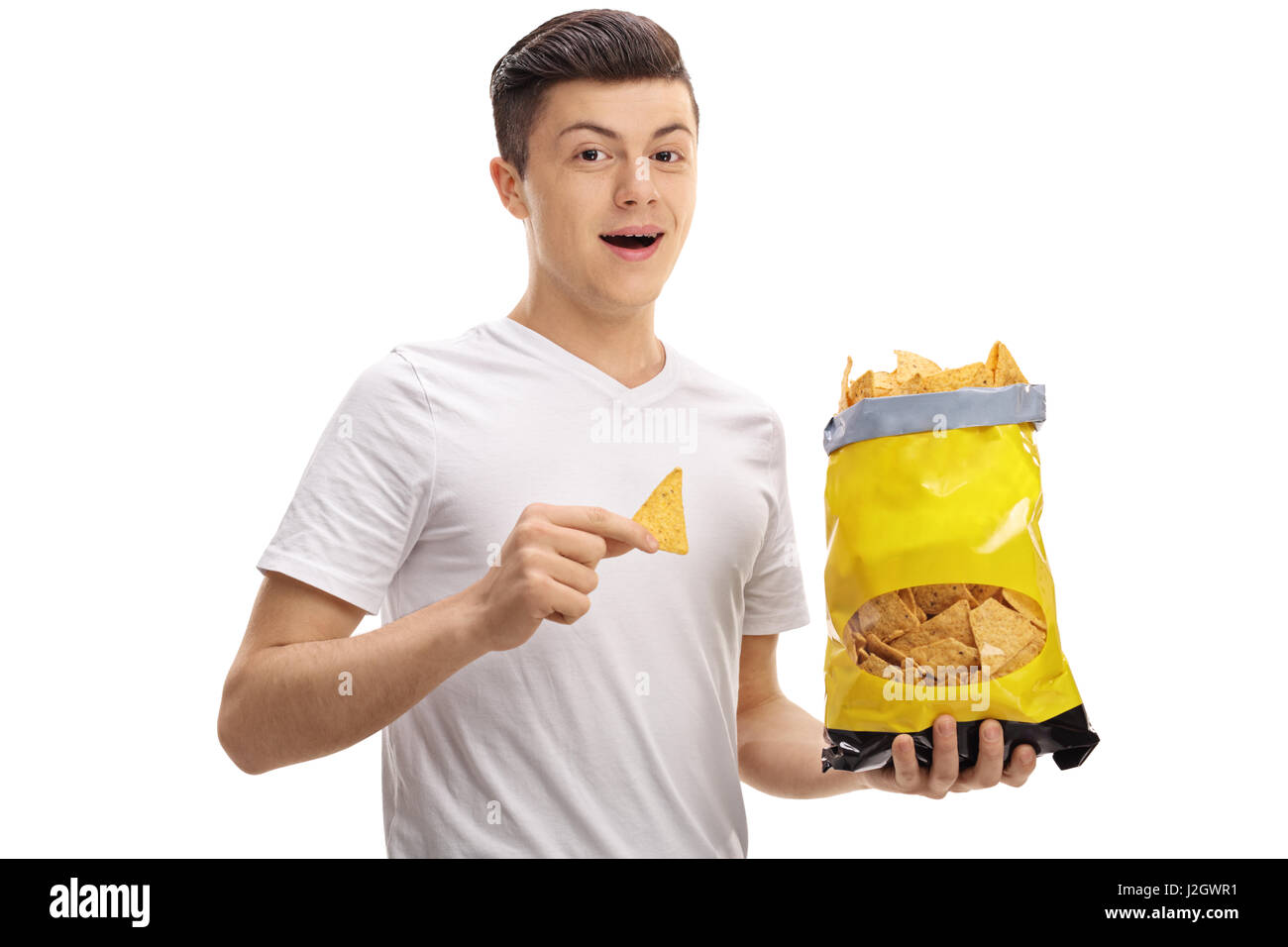 Eat chips boy hi-res stock photography and images - Alamy