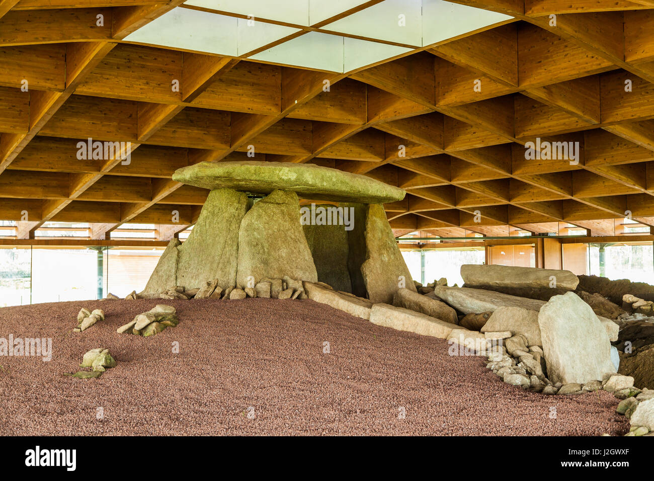 CABANA DE BERGANTINOS, GALICIA, SPAIN - MARCH 27: Dolmen de Dombate, a ...