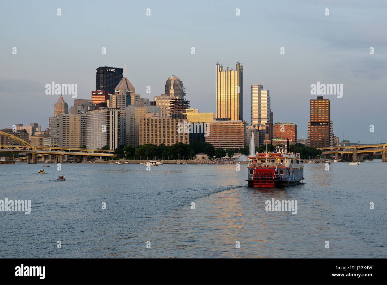 USA, Pennsylvania, Pittsburgh. Gateway Clipper Fleet on the Ohio River ...