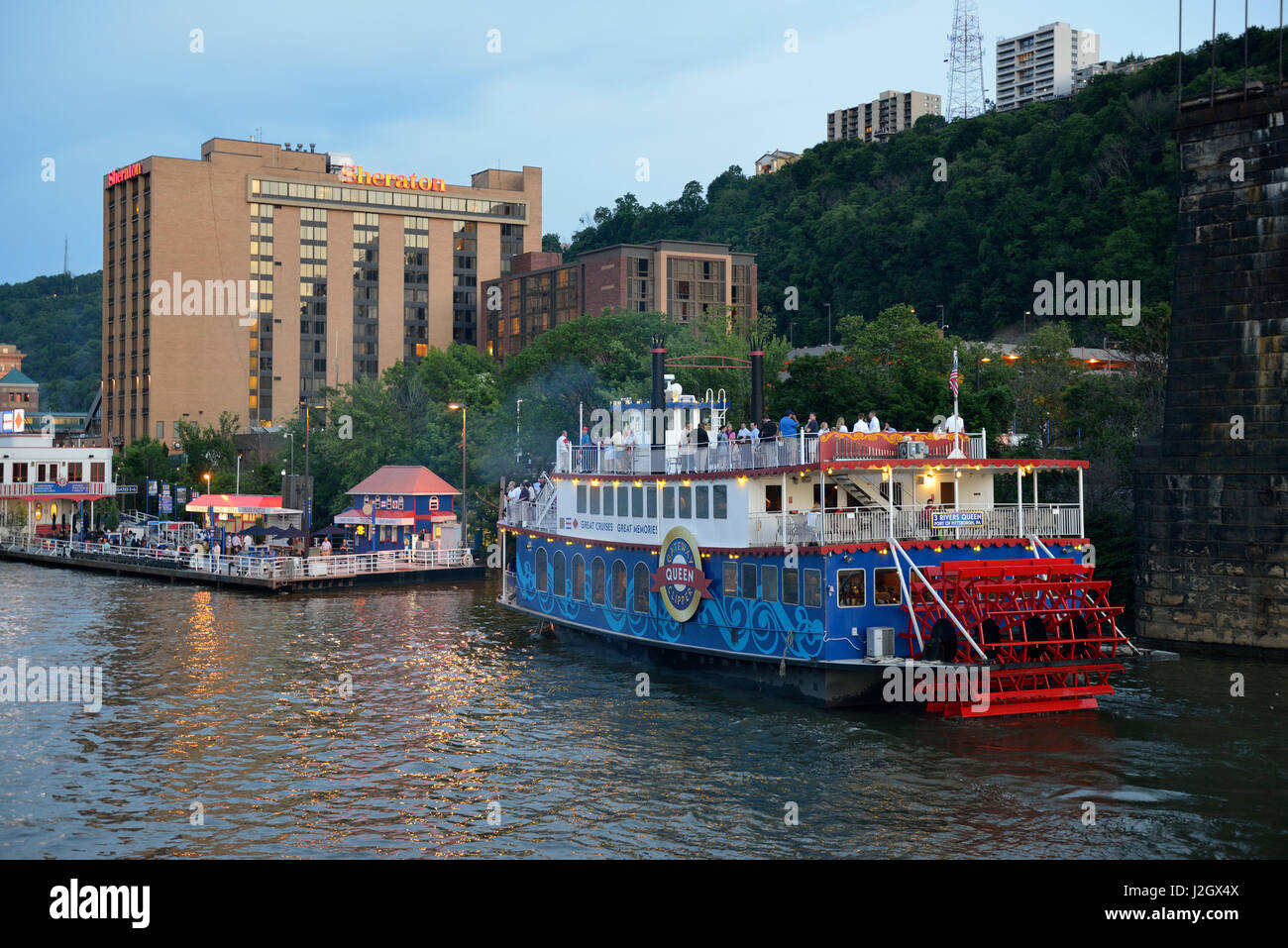 USA, Pennsylvania, Pittsburgh. Gateway Clipper Fleet, Three Rivers ...