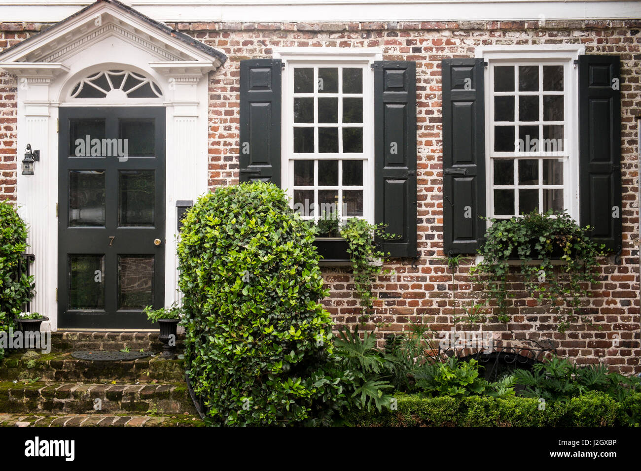 Classic brick house architecture, Charleston, South Carolina. USA Stock ...