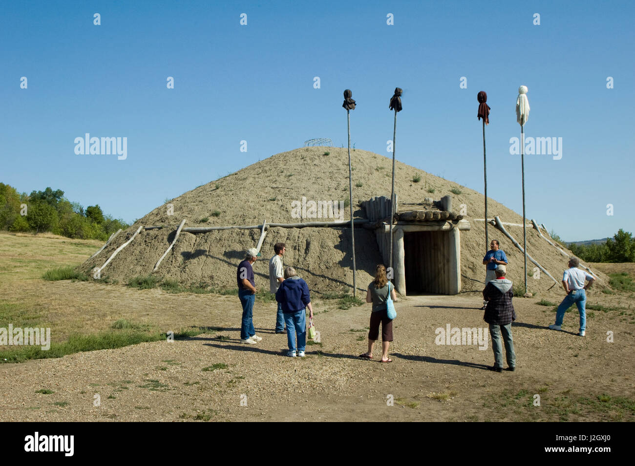 Lakota Sioux tour guide at the Mandan On-A-Slant Indian Village located ...