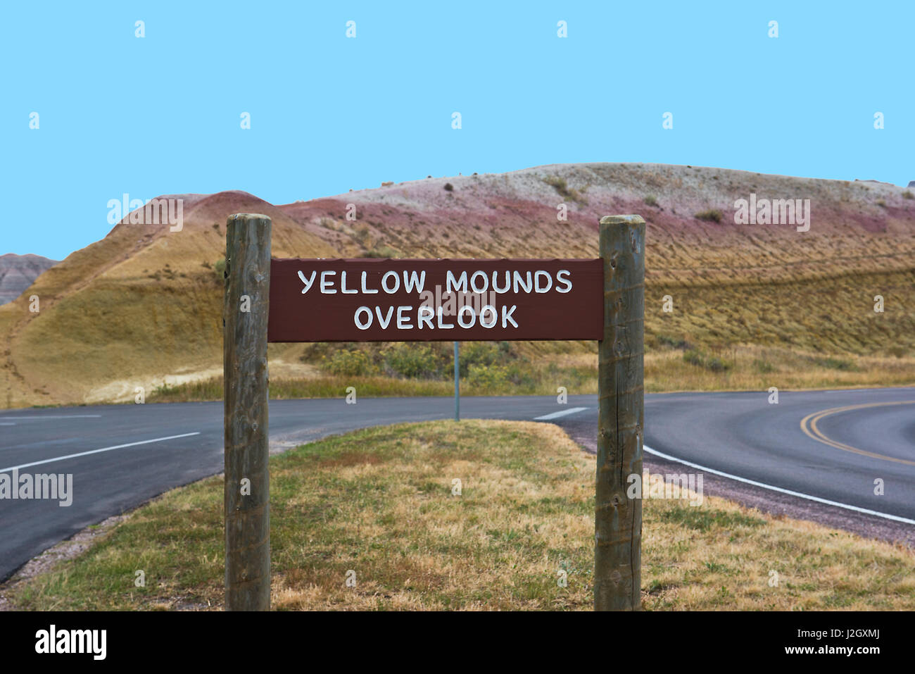 USA, South Dakota, Badlands National Park, Yellow Mounds Overlook ...