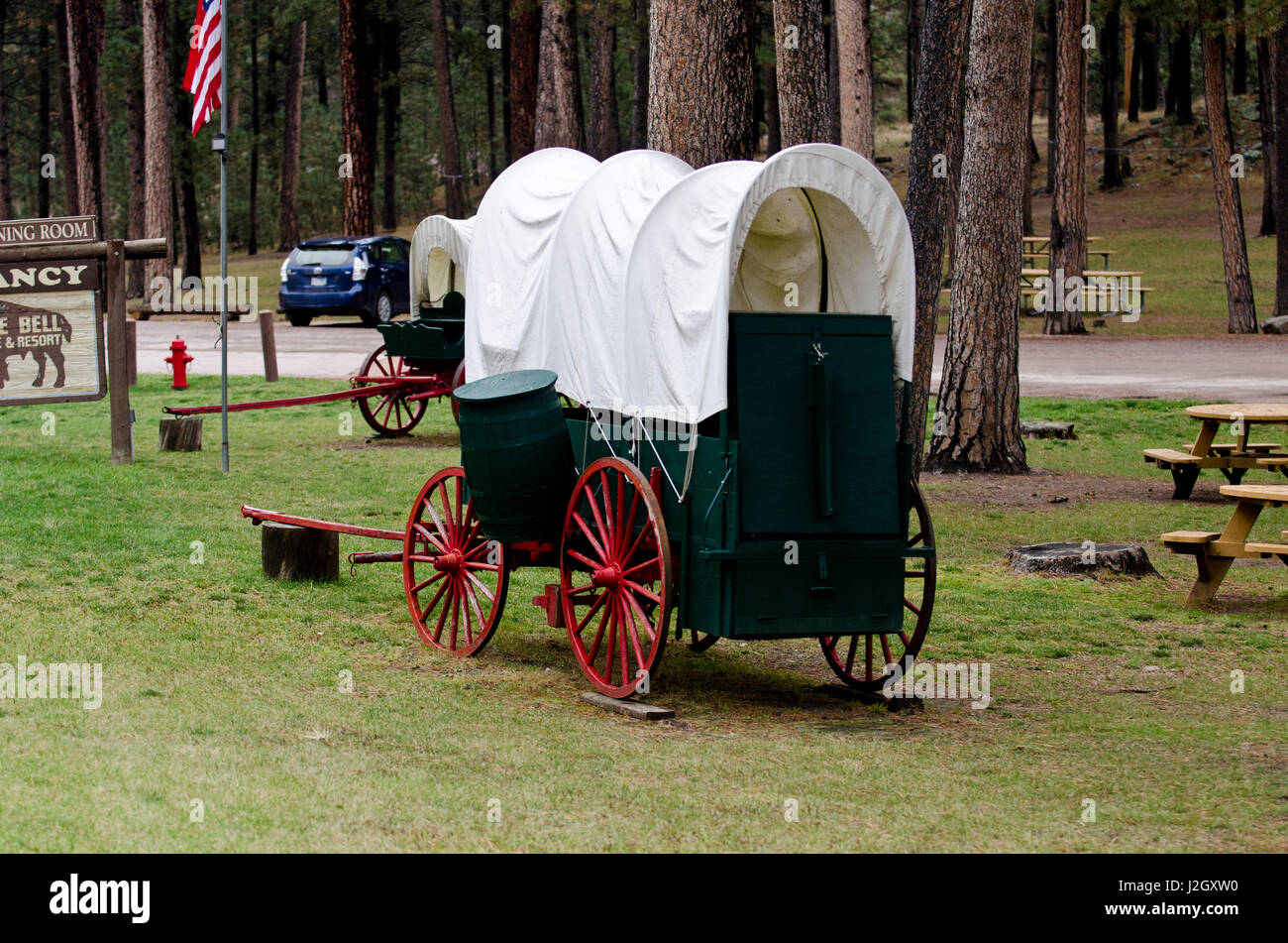 USA, South Dakota, Custer State Park, Chuck Wagon at Blue Bell Lodge ...