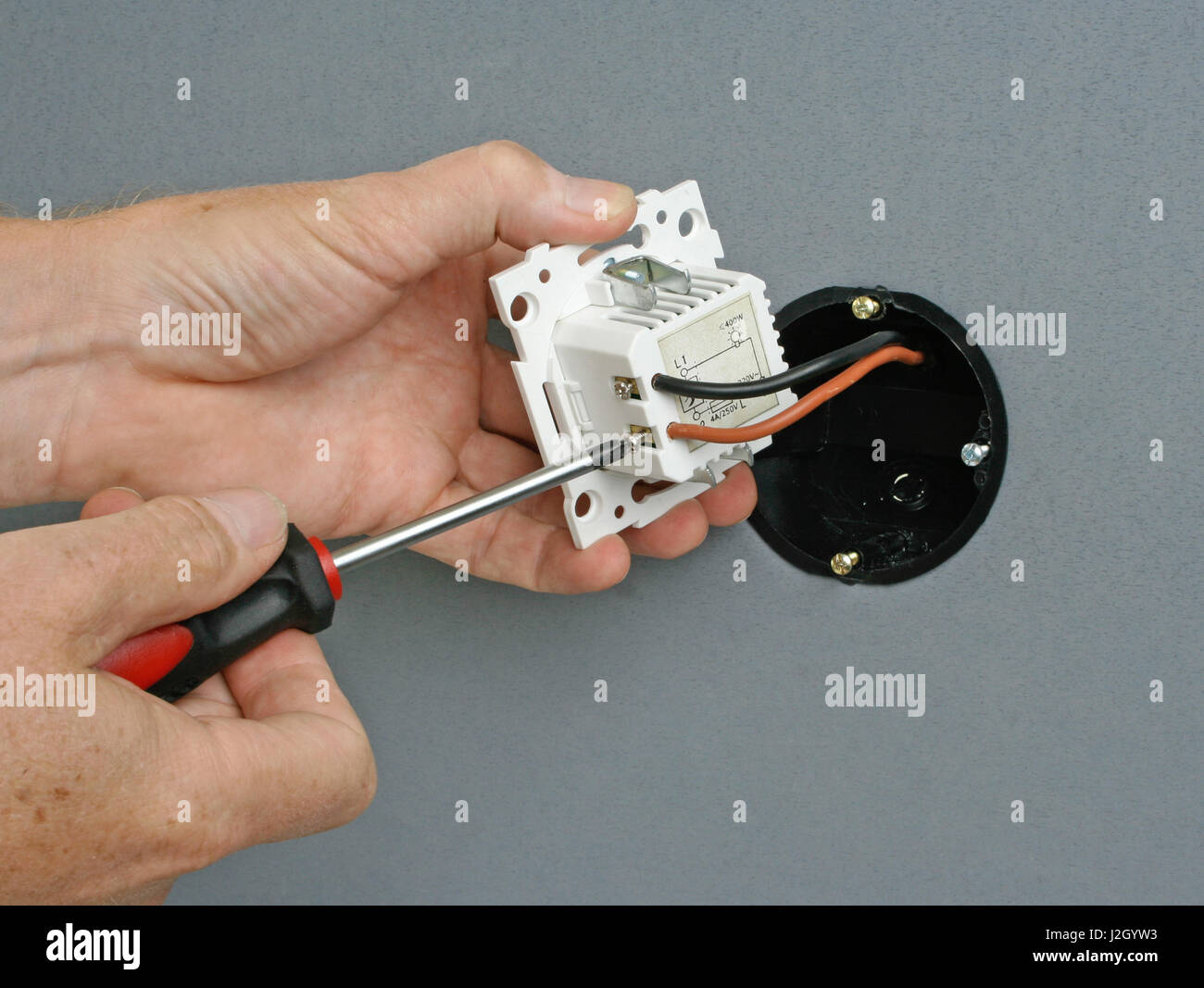 Installing a light switch hi-res stock photography and images - Alamy