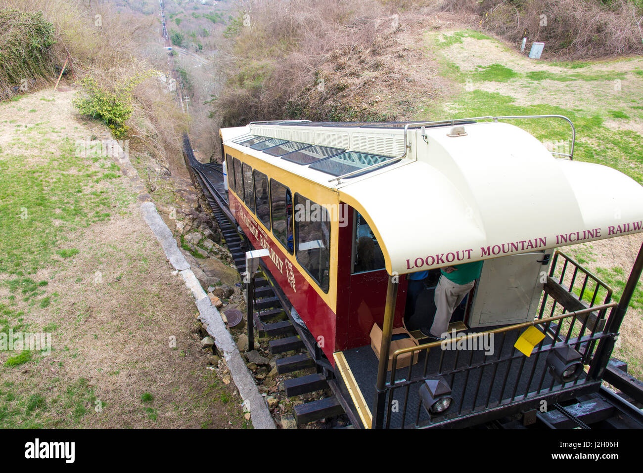 USA, Tennessee, Chattanooga. Incline Railway goes from St Elmo to ...