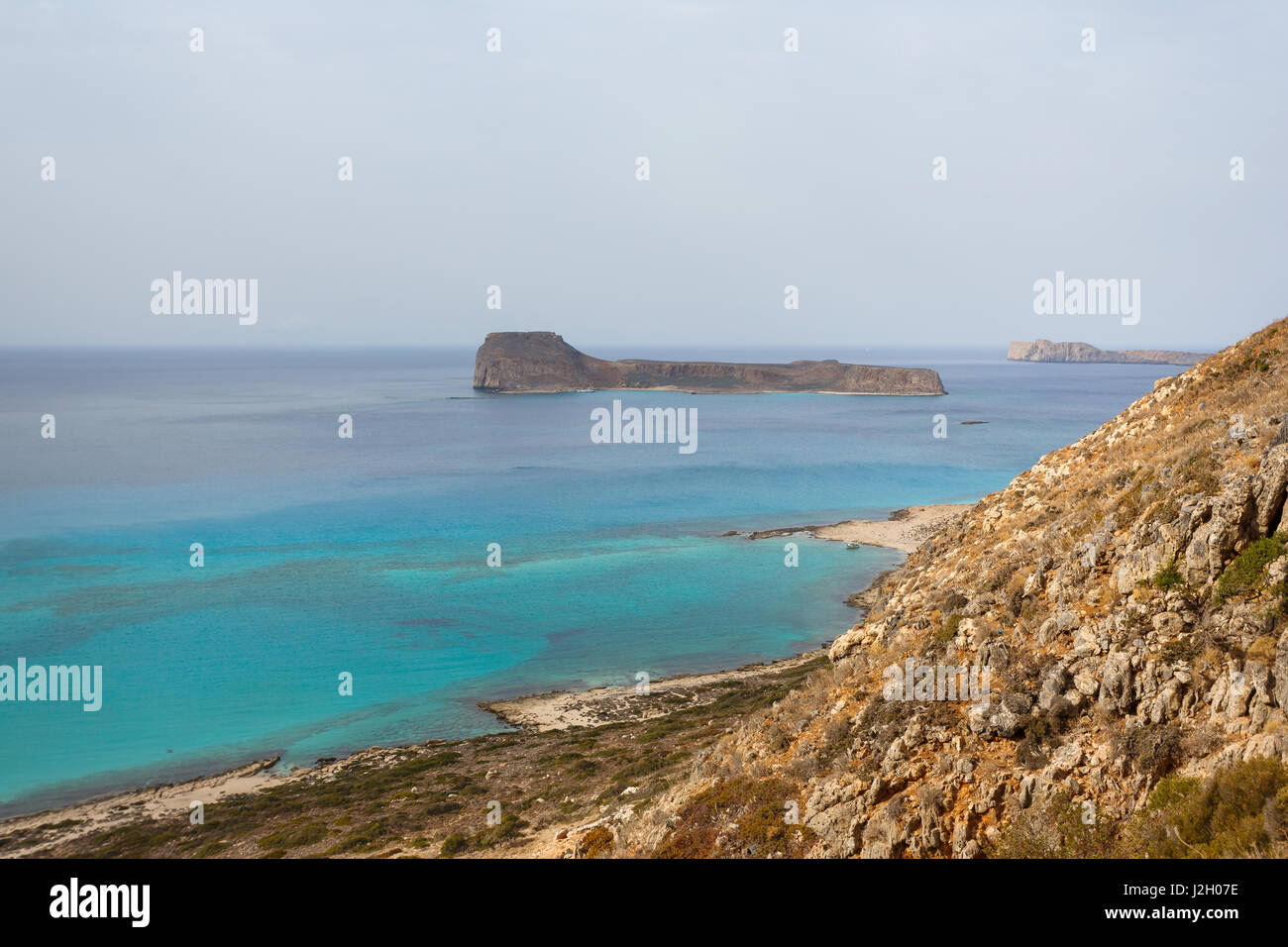View of the Gramvousa Island from Crete, Greece Stock Photo - Alamy