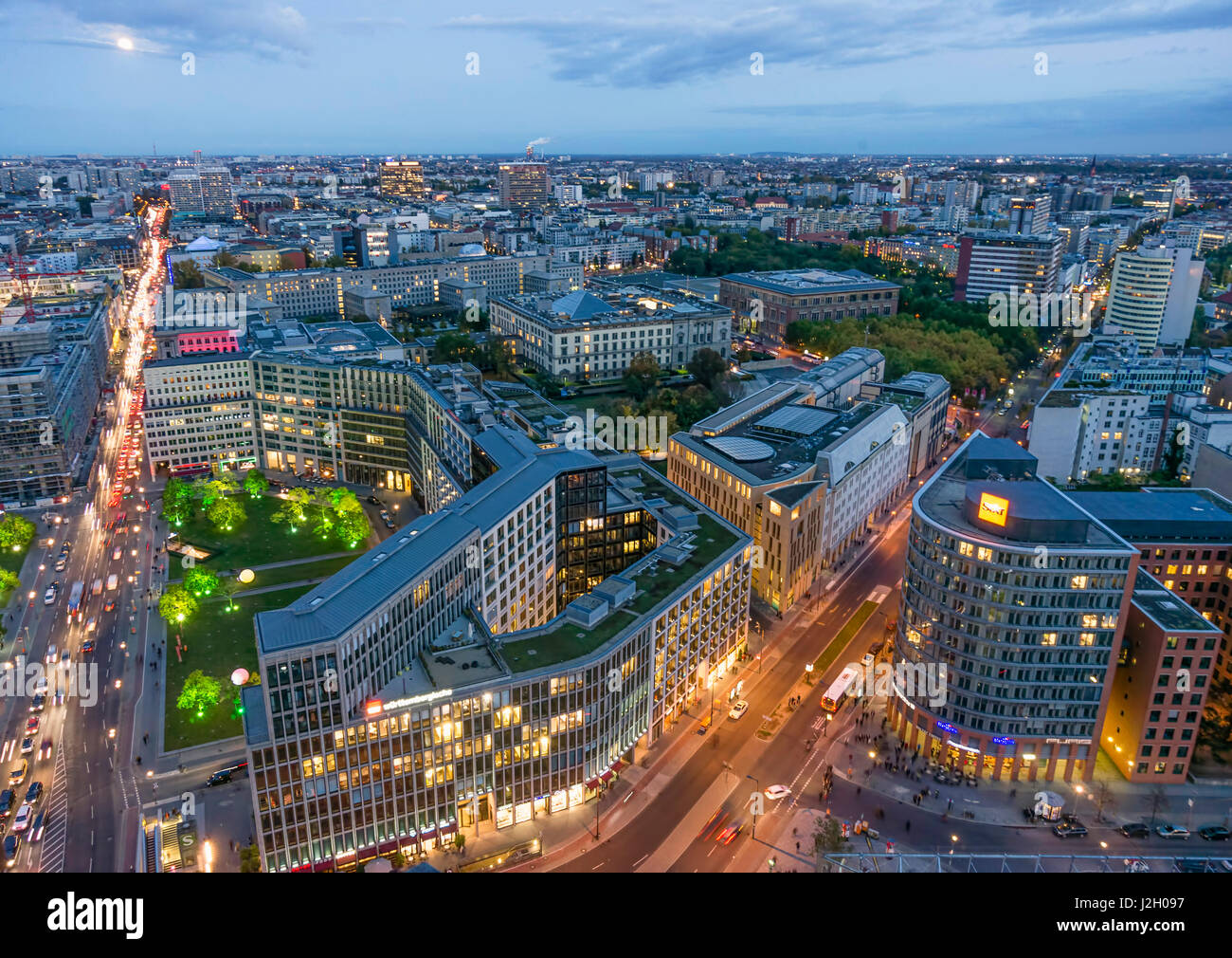 Panoramic View from Kollhoff Tower, Leipziger Platz, Berlin, Germany ...