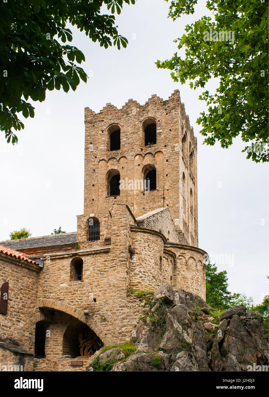 St Martin du Canigou monastery, Pyrenees-Orientales department ...