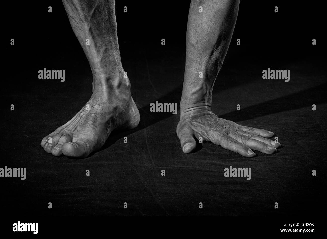 Man feet up on Black and White Stock Photos & Images - Alamy