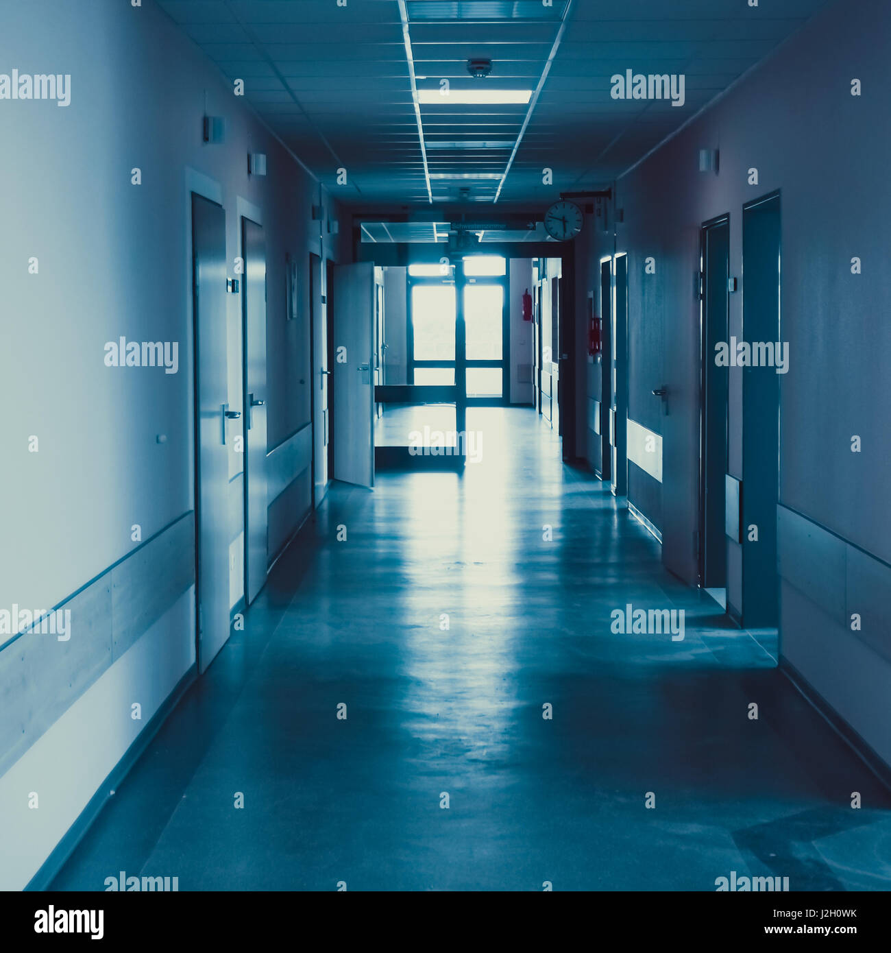 hospital corridor. hospital hallway. hospital interior Stock Photo - Alamy