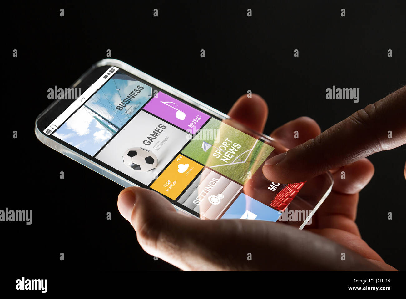 Apps on smartphone hi-res stock photography and images - Alamy