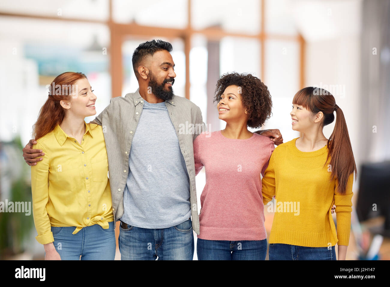 international group of happy smiling people Stock Photo - Alamy