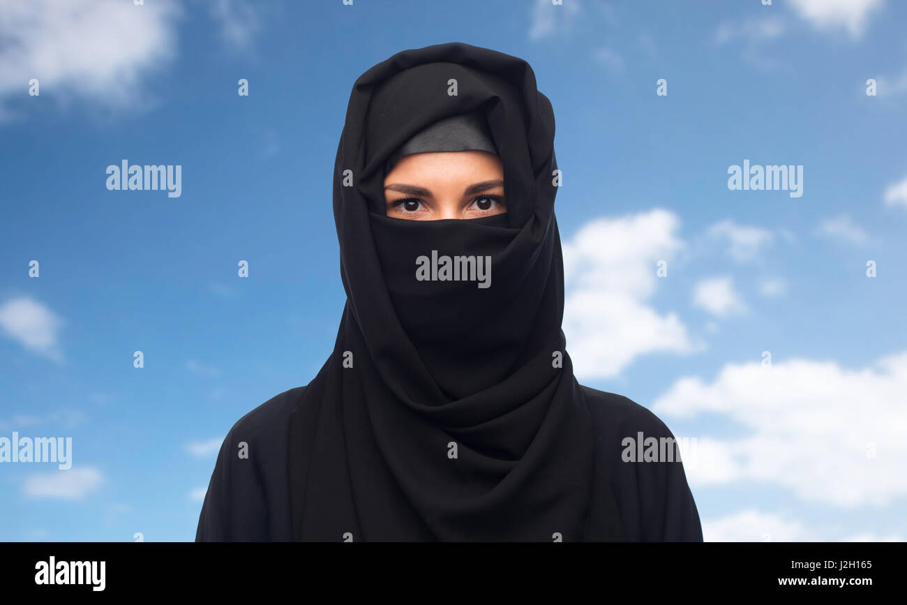 muslim woman in hijab over white background Stock Photo - Alamy