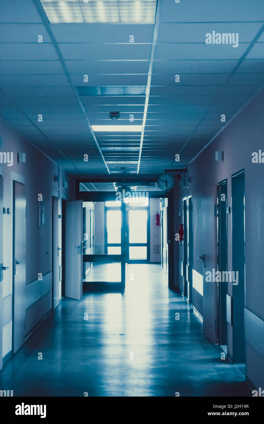 hospital corridor. hospital hallway. hospital interior Stock Photo - Alamy