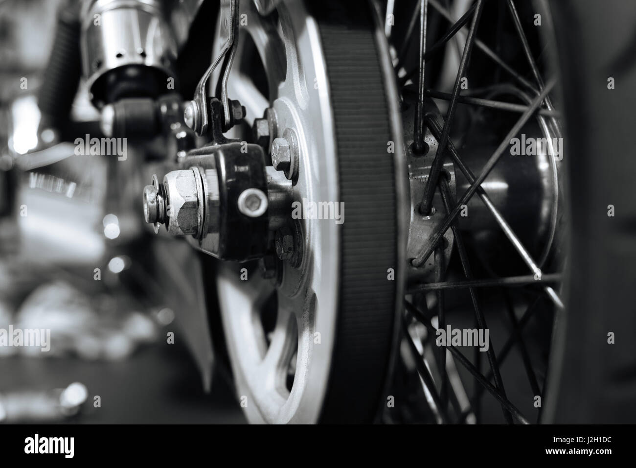 Rare heavy motorcycle standing with no tires Stock Photo - Alamy