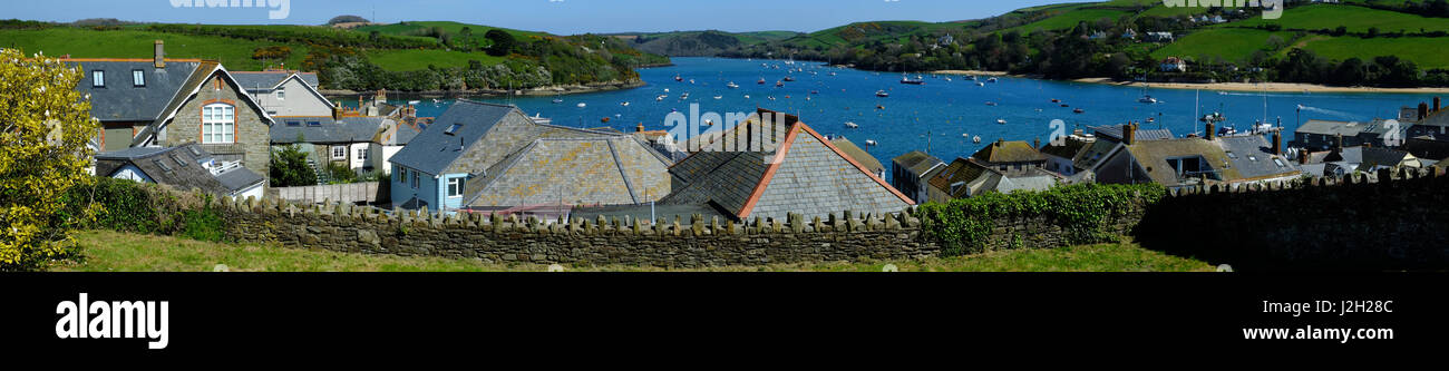 Panoramic image of Salcome Devon Stock Photo - Alamy