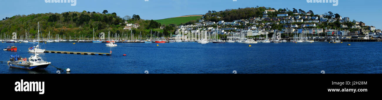 Panoramic view of Dartmouth Harbour, Devon, England, united Kingdom ...
