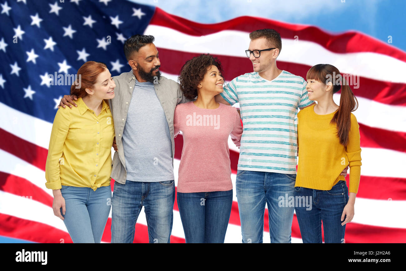 international group of happy smiling people Stock Photo - Alamy