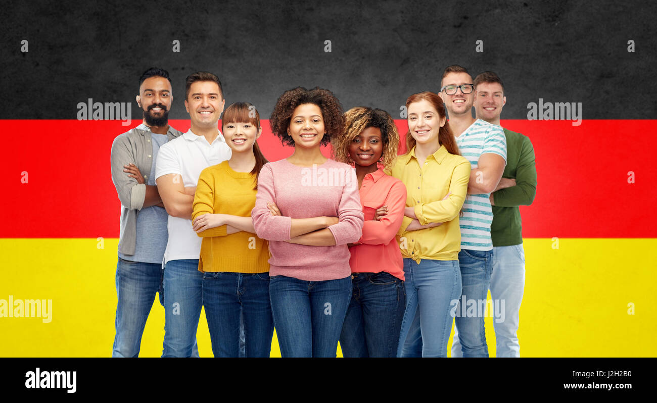 international group of happy smiling people Stock Photo - Alamy