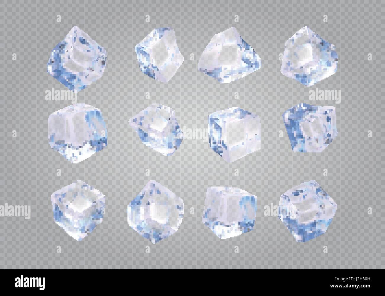 Set of twelve transparent ice cubes Stock Vector Image & Art - Alamy