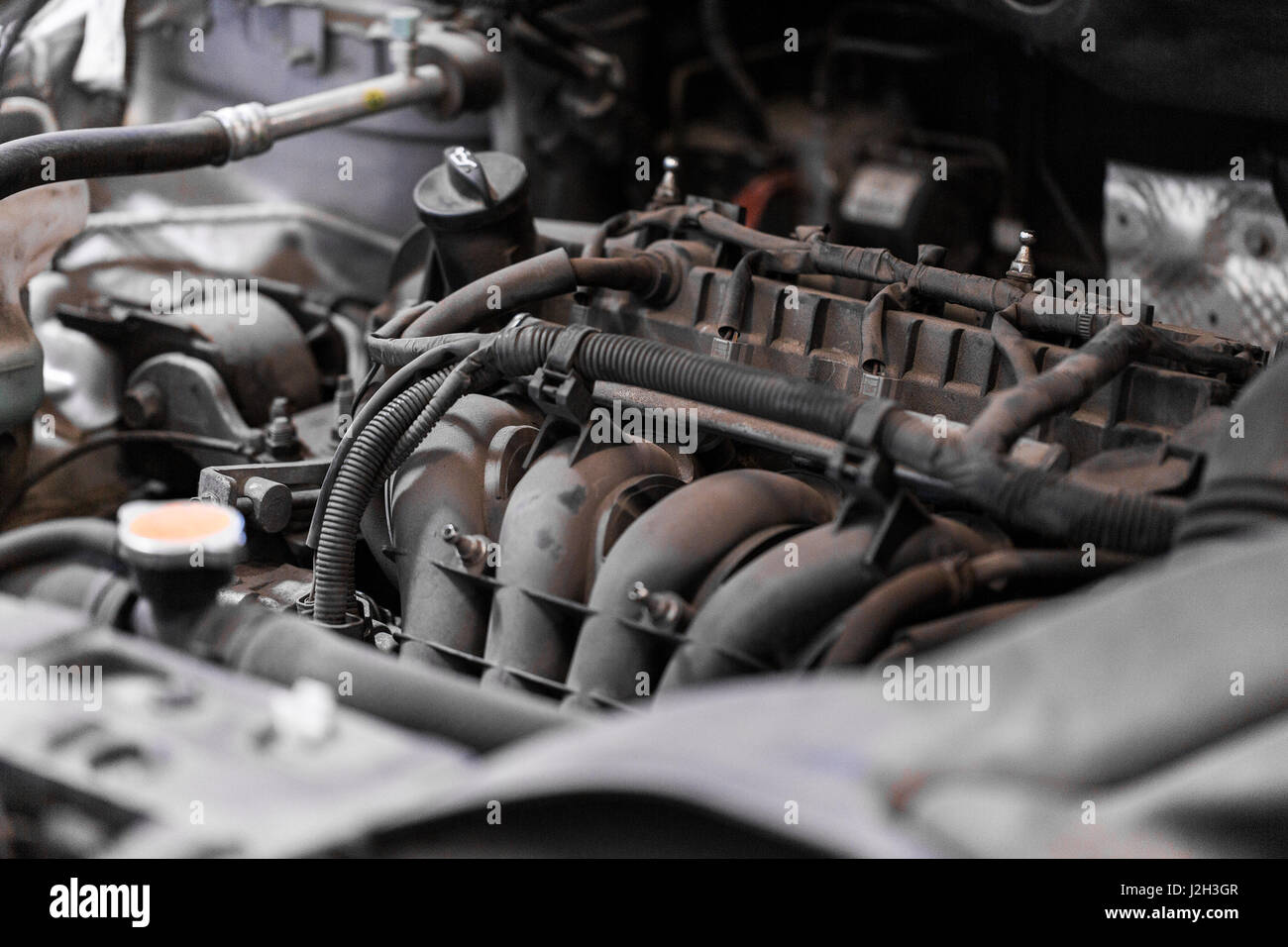car engine close up Stock Photo - Alamy