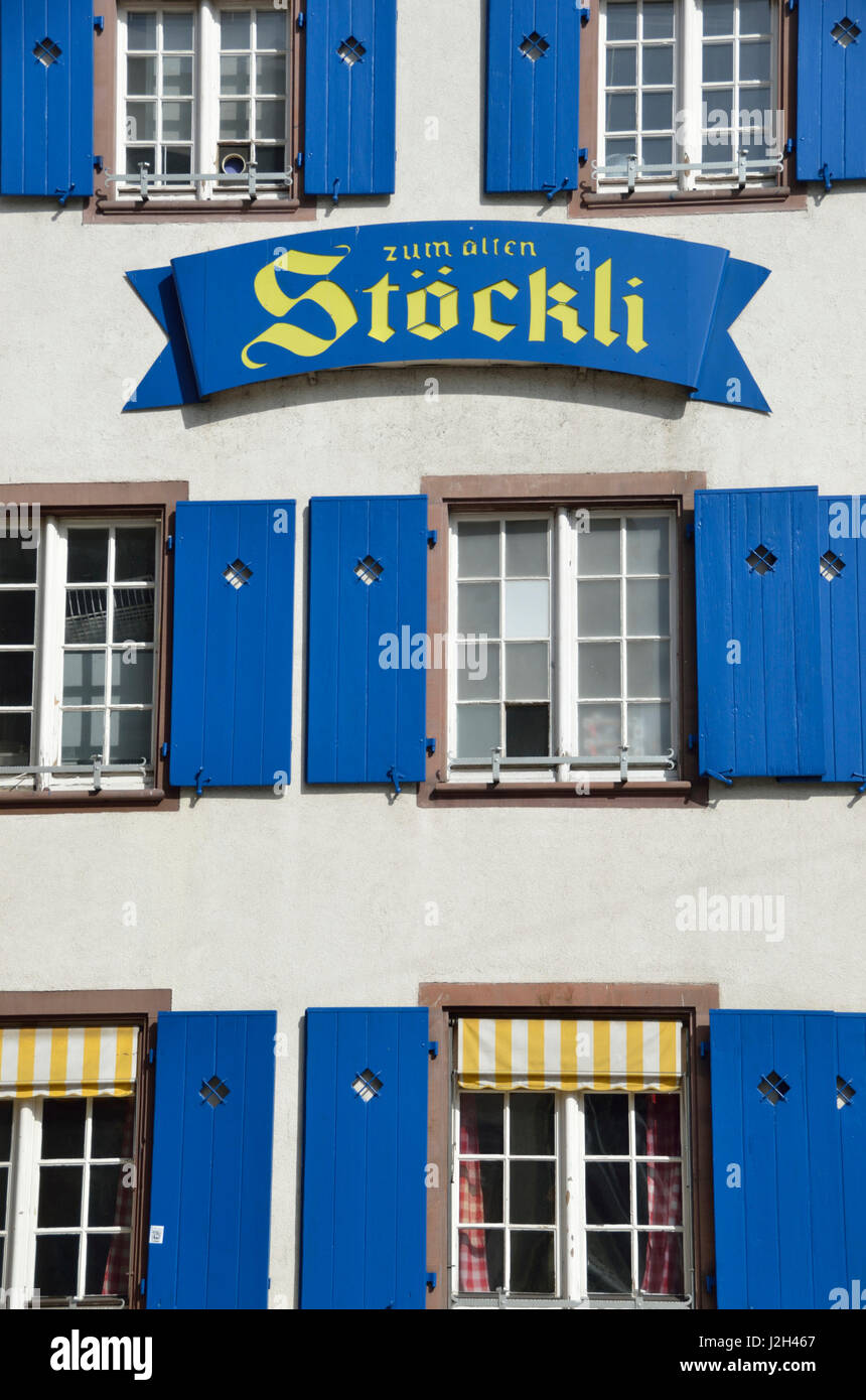 Zum Alten Stockli bar restaurant, Basel, Switzerland Stock Photo - Alamy