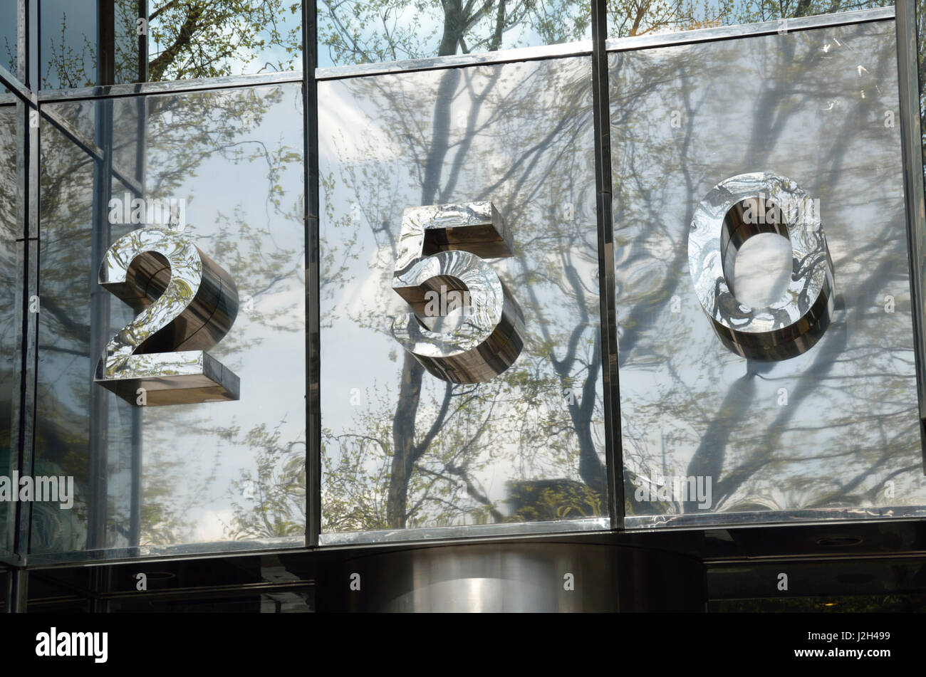 250 street number outside a glass office building Stock Photo - Alamy