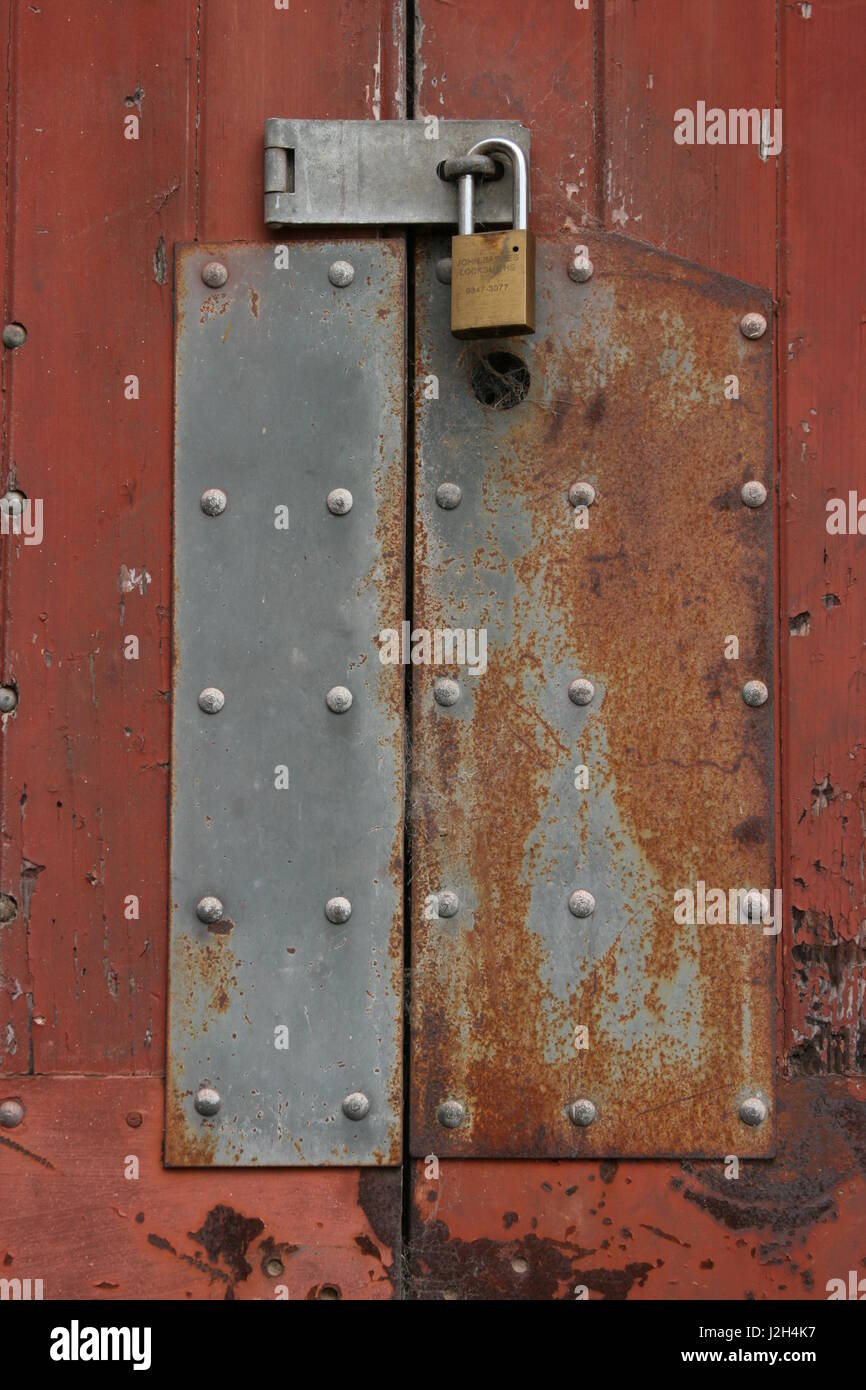 Old Door with Lock large Stock Photo - Alamy