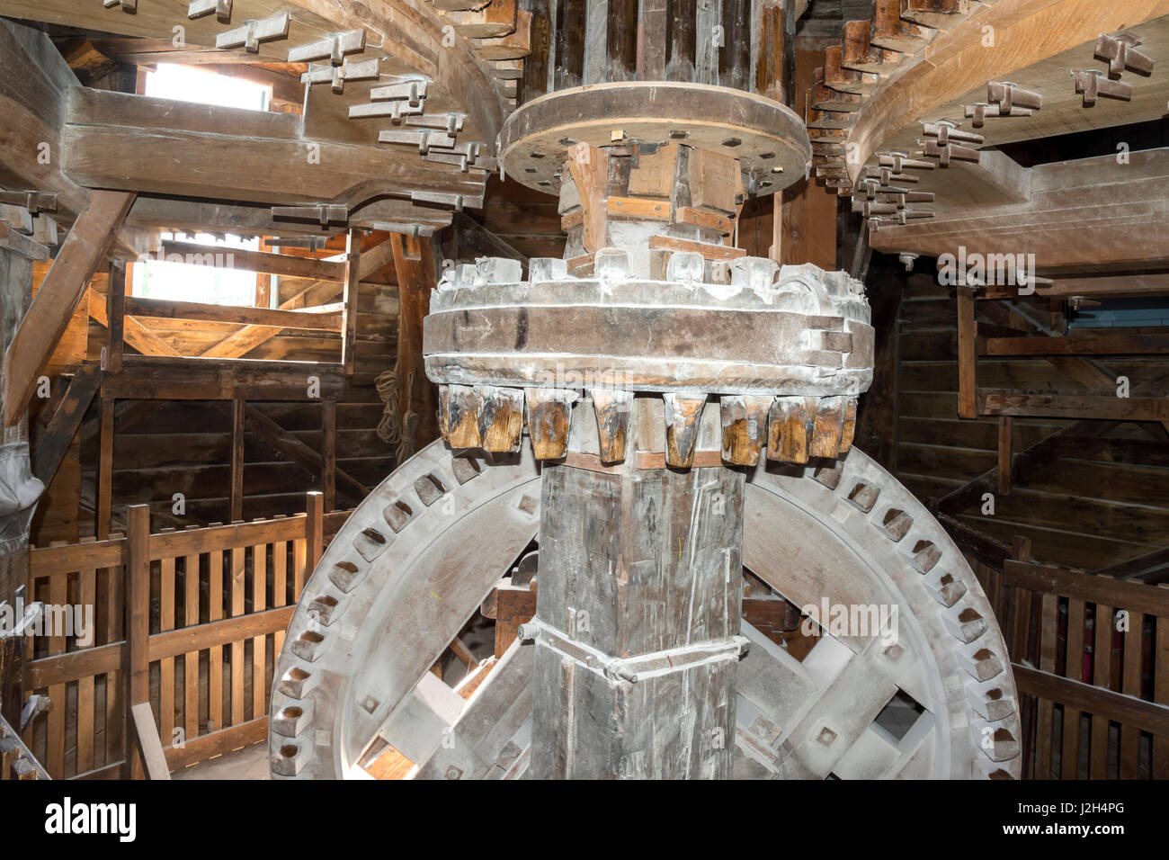 ancient windmill for the production of flour in the Netherlands Stock ...
