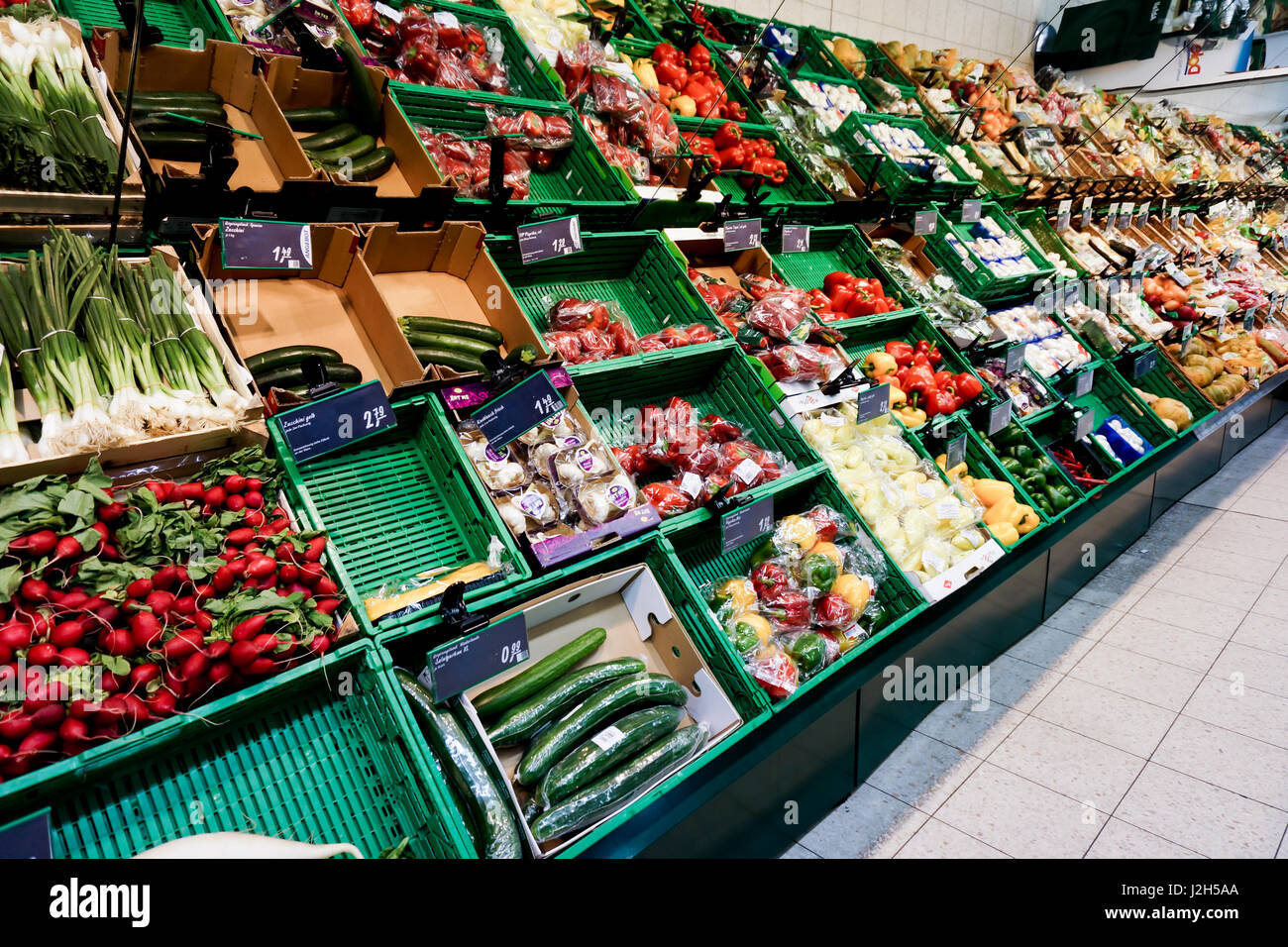 market vegetables. Vegetables Displayed on a Market Stall Stock Photo ...