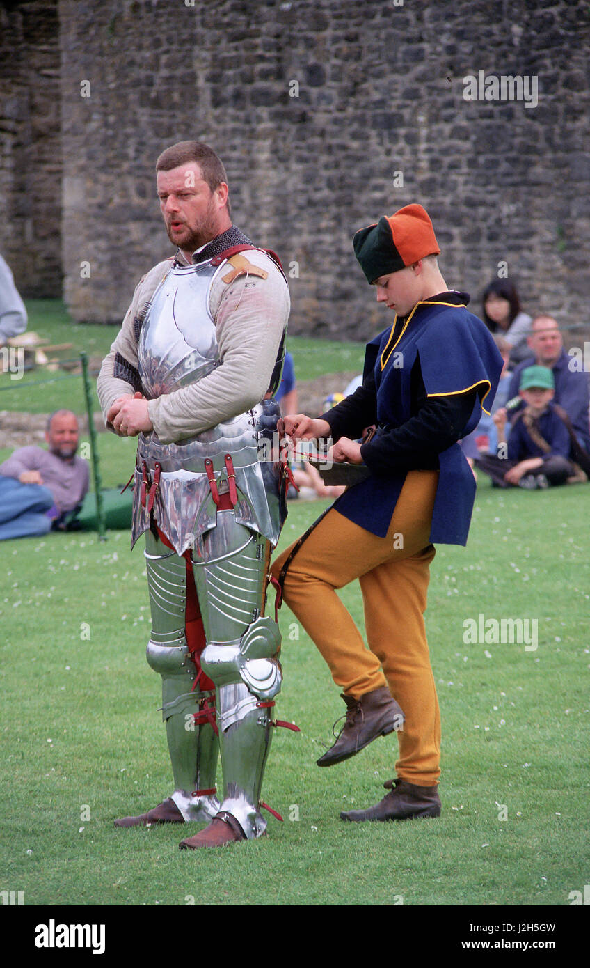 People re-enacting history at an English castle Stock Photo - Alamy