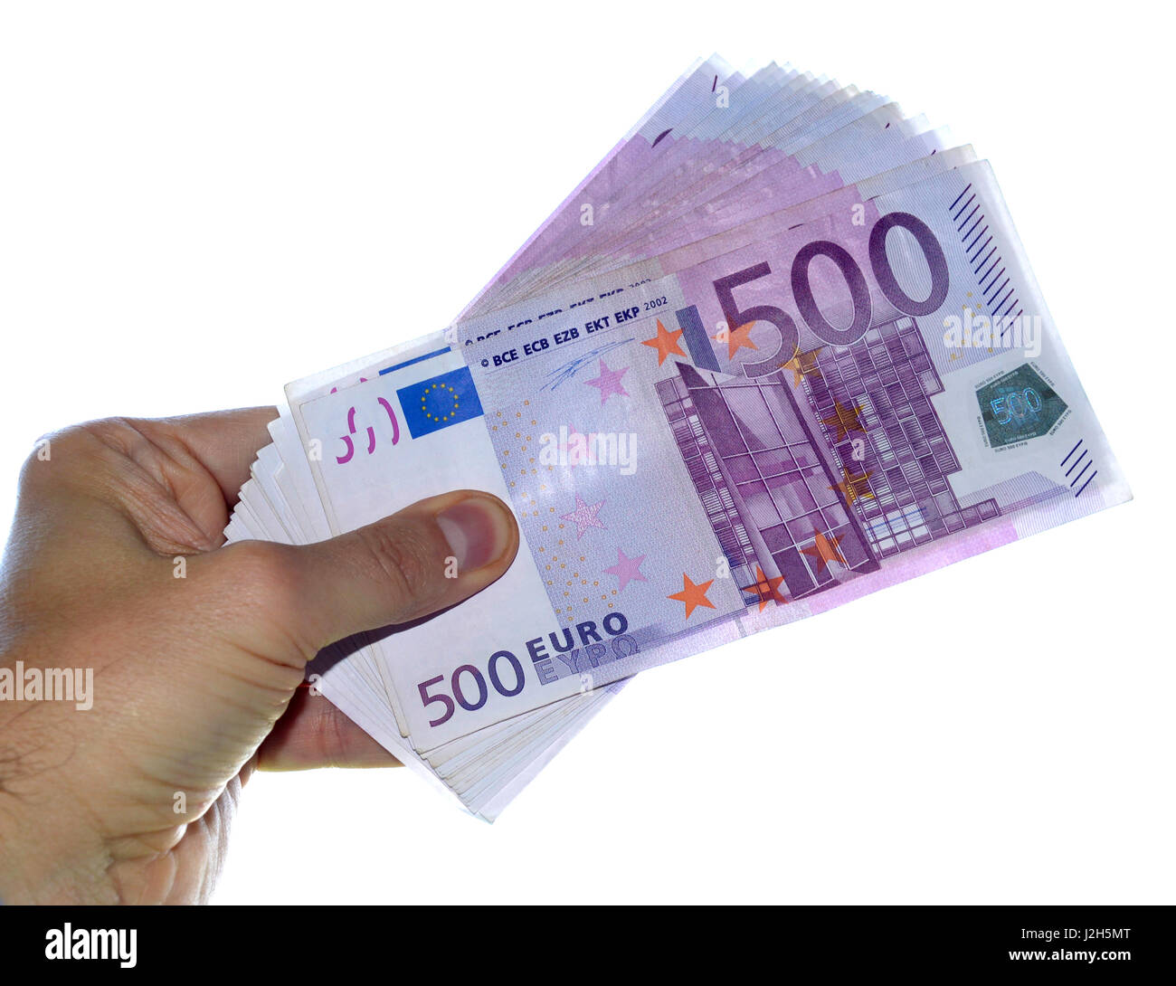 500 euro bills bank notes in hand Stock Photo - Alamy