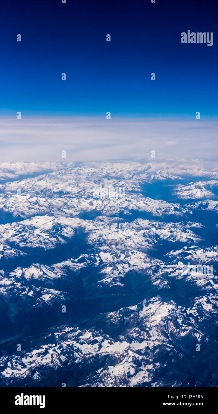 Landscape of Mountain. view from the airplane window . height of 10 000 ...