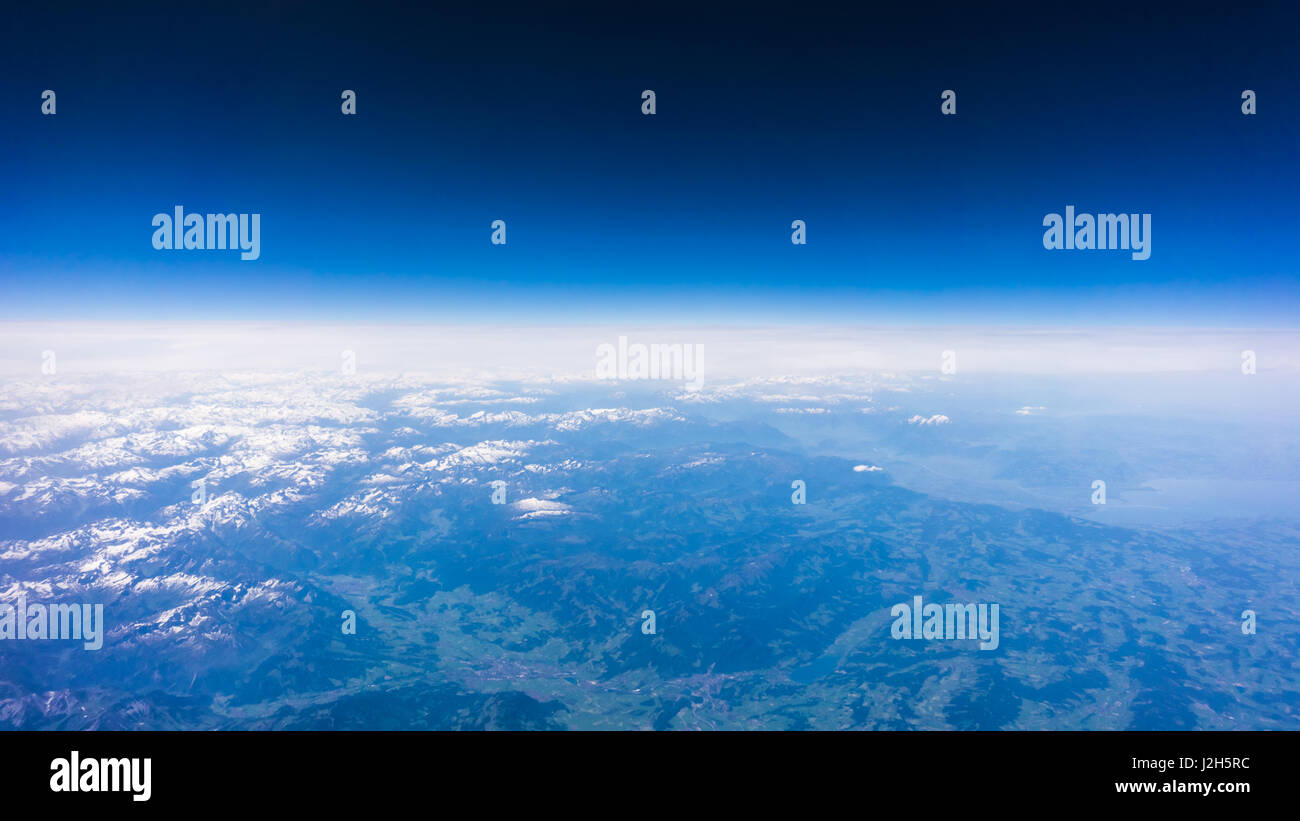Landscape of Mountain. view from the airplane window . height of 10 000 ...