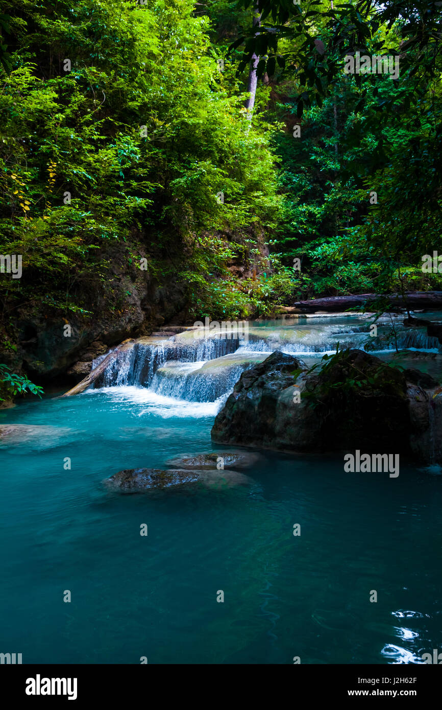 Beautiful waterfall. Deep forest Waterfall Stock Photo - Alamy