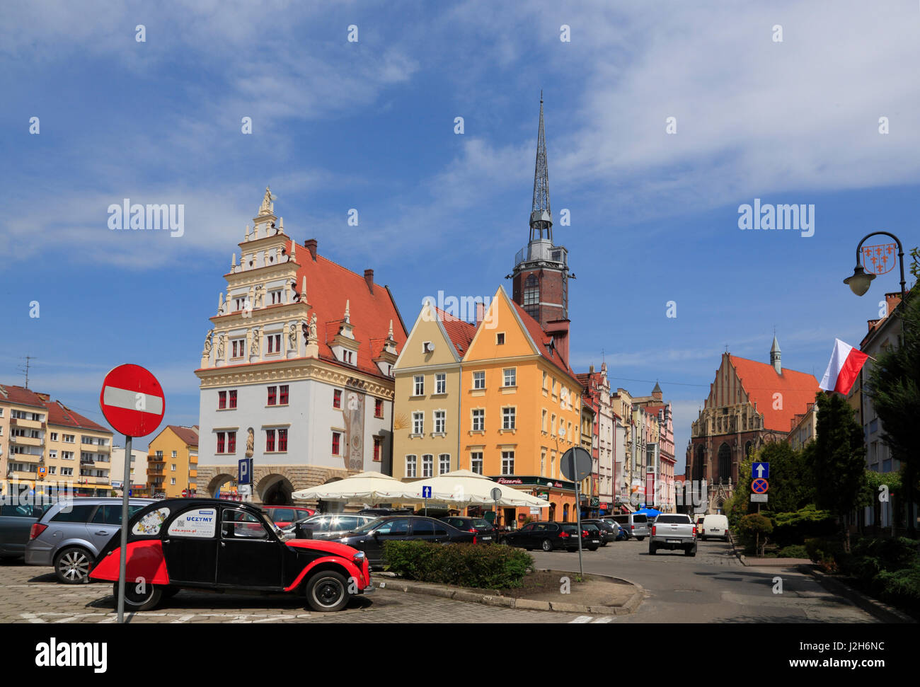 Market square Rynek, Nysa (Neisse), Silesia, Poland, Europe Stock Photo ...