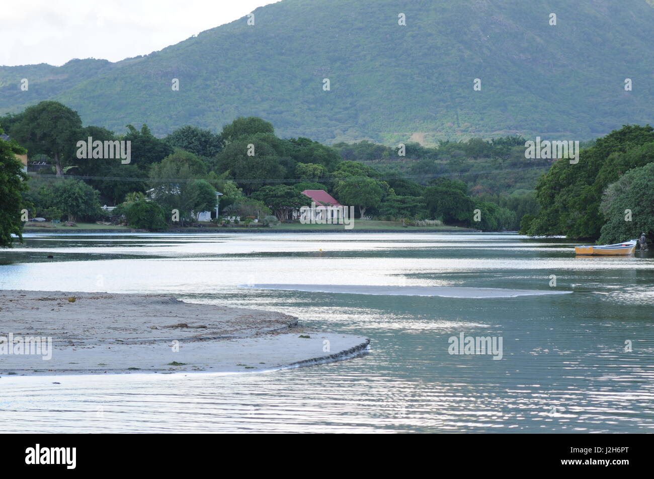 Tamarin river mouth mauritius Stock Photo - Alamy