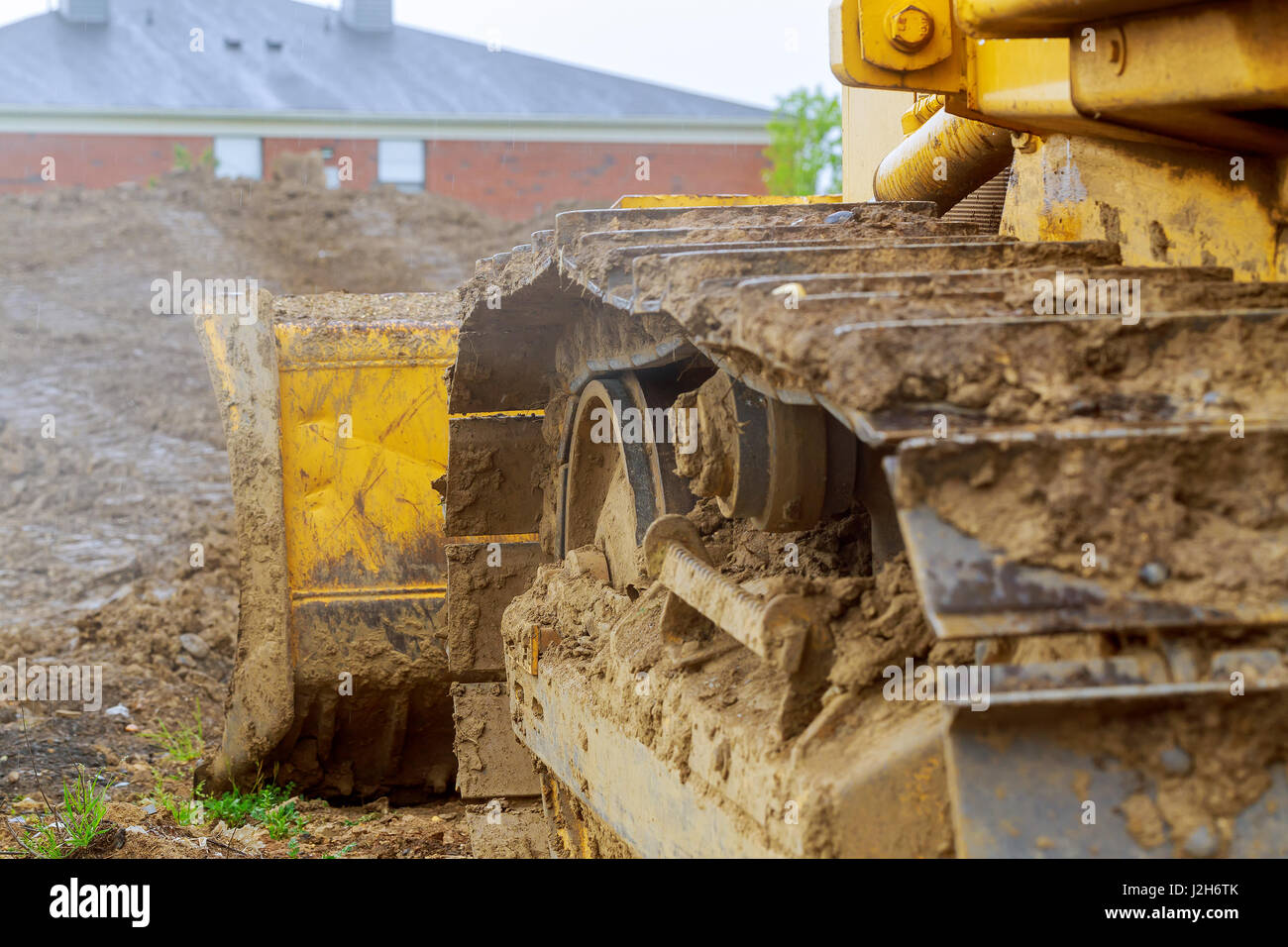 digger, heavy duty construction equipment parked at work site Stock ...