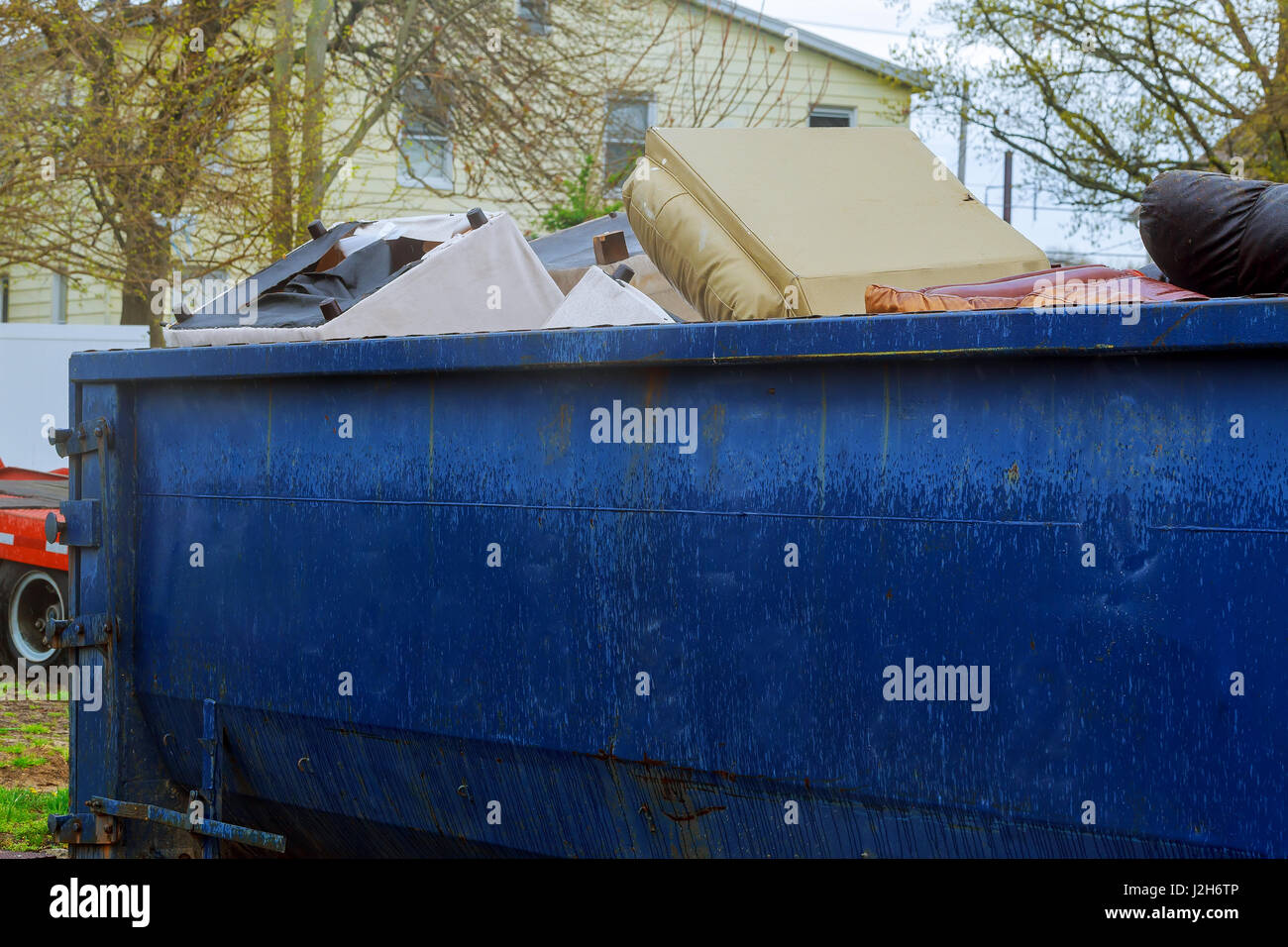 container Over flowing Dumpsters being full with garbage Stock Photo ...