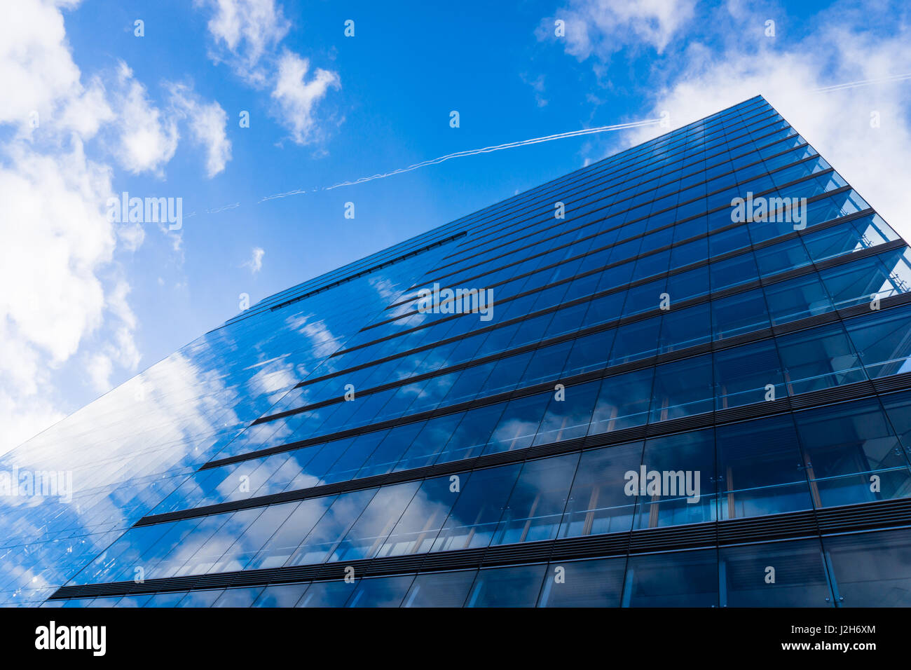 blue glass wall of skyscraper. Buildings abstract Stock Photo - Alamy
