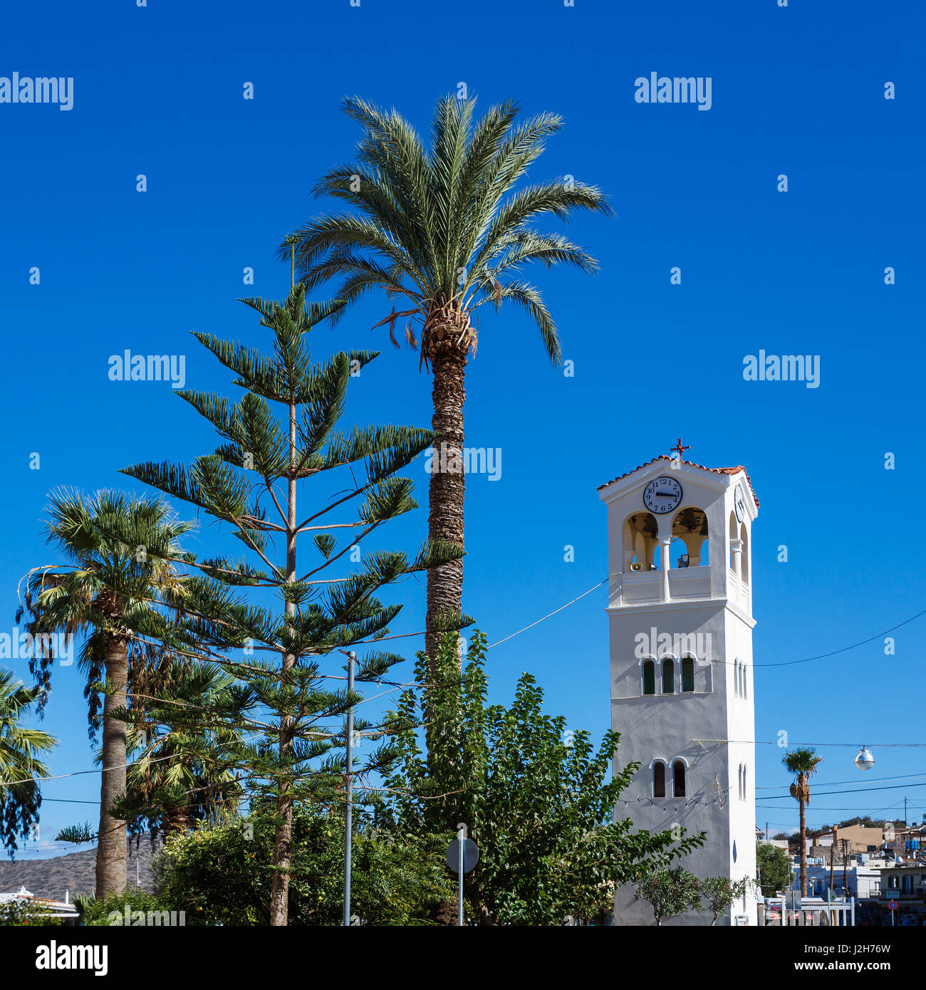 Palm trees near the Church of Agios Konstantinos and Agia Eleni in ...