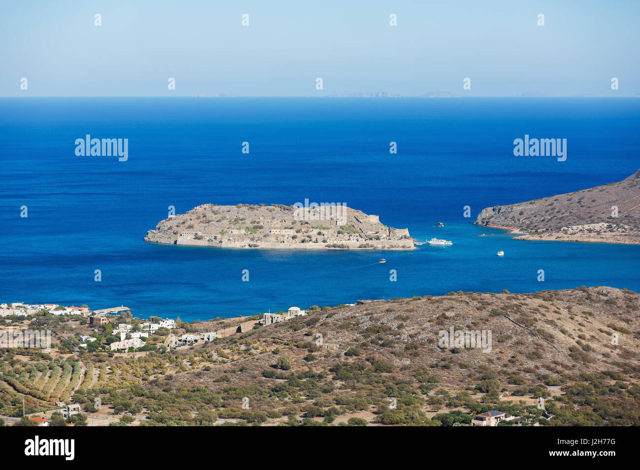 Island of Spinalonga in Crete, view from highest point Stock Photo - Alamy