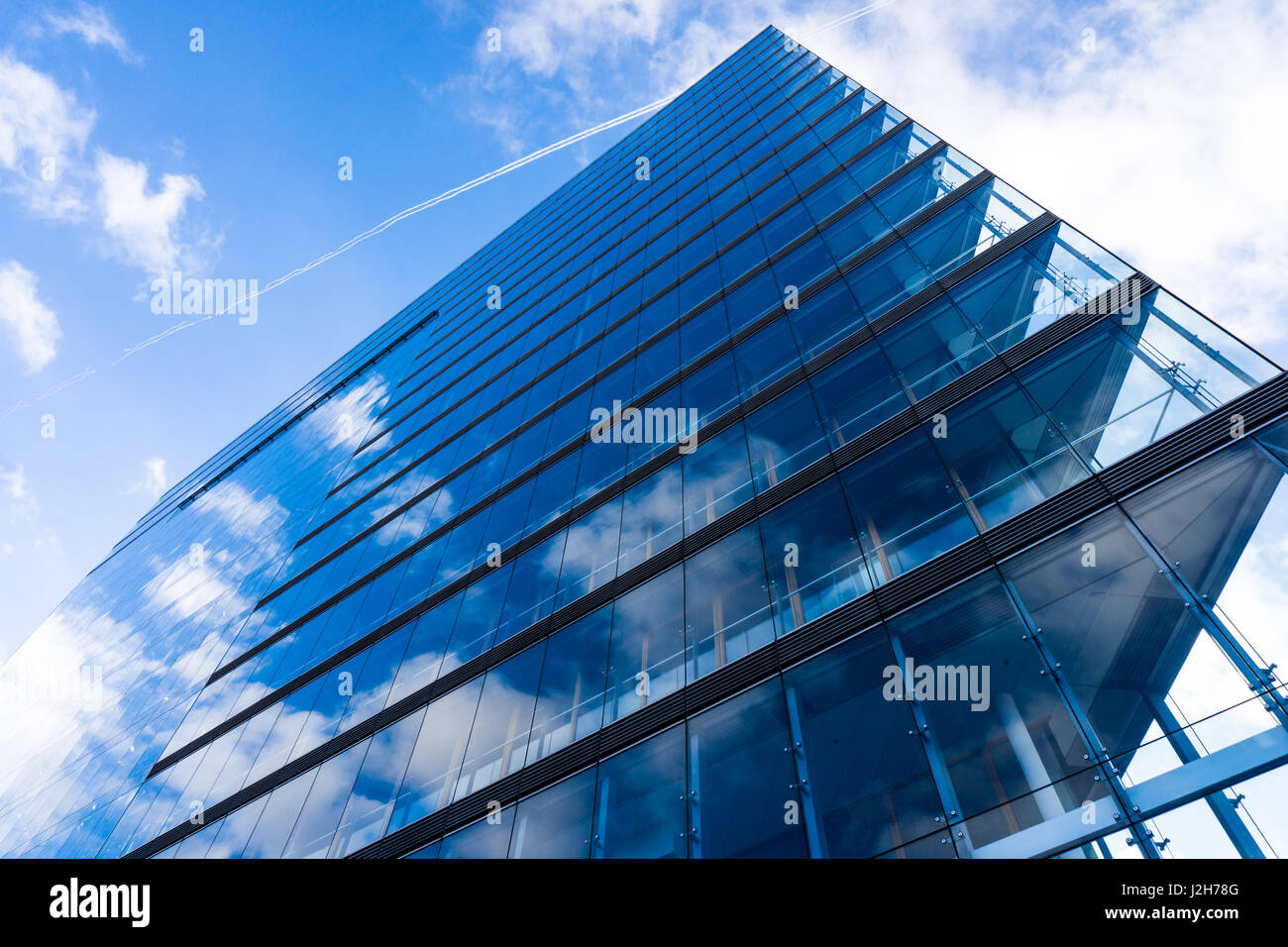 blue glass wall of skyscraper. Buildings abstract Stock Photo - Alamy