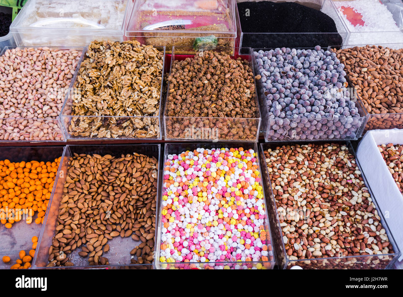 Nuts on the market.Assortment of nuts Stock Photo - Alamy
